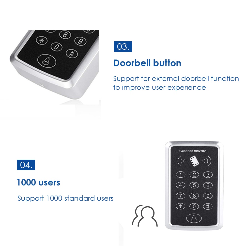 125KHz RFID Access Control Keypad Outdoor Rainproof Cover EM Card ...