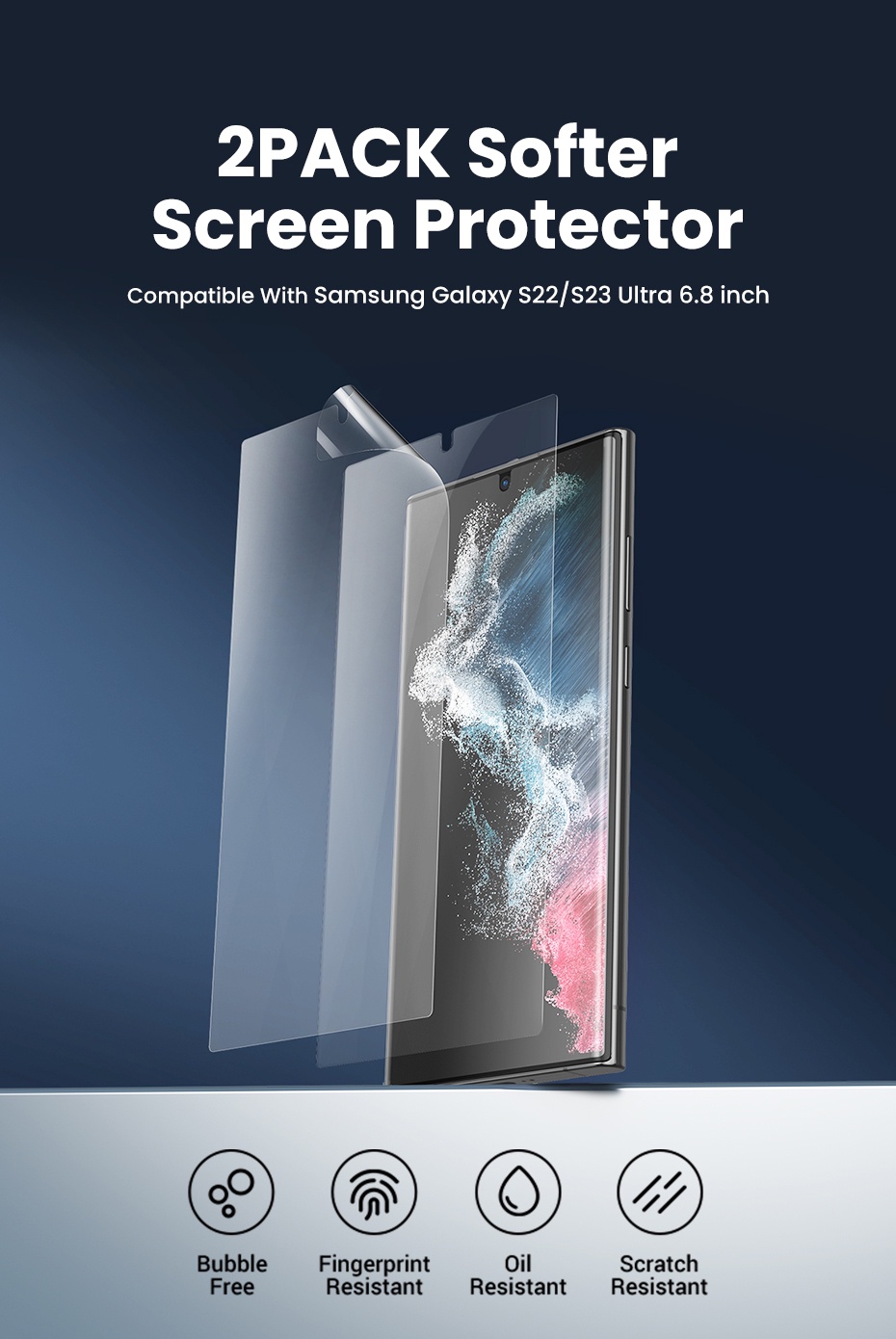 UGREEN 2PCS Phone Screen Protector Soft Full Cover Protector Only for ...