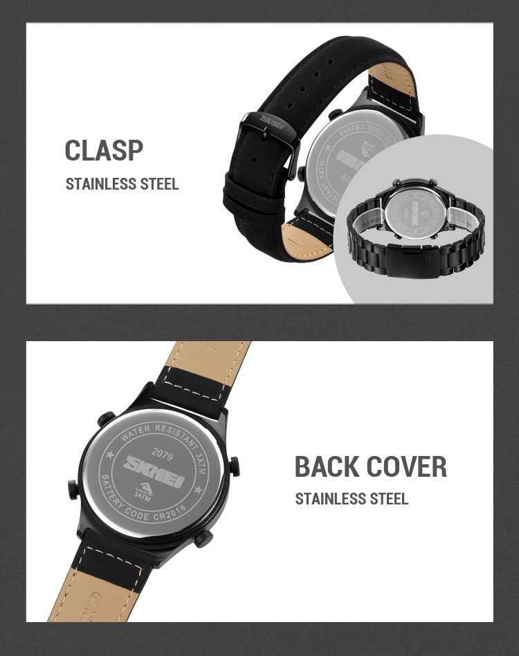 SKMEI textured metal waterproof dual time multi-function digital watch | Shopee Malaysia