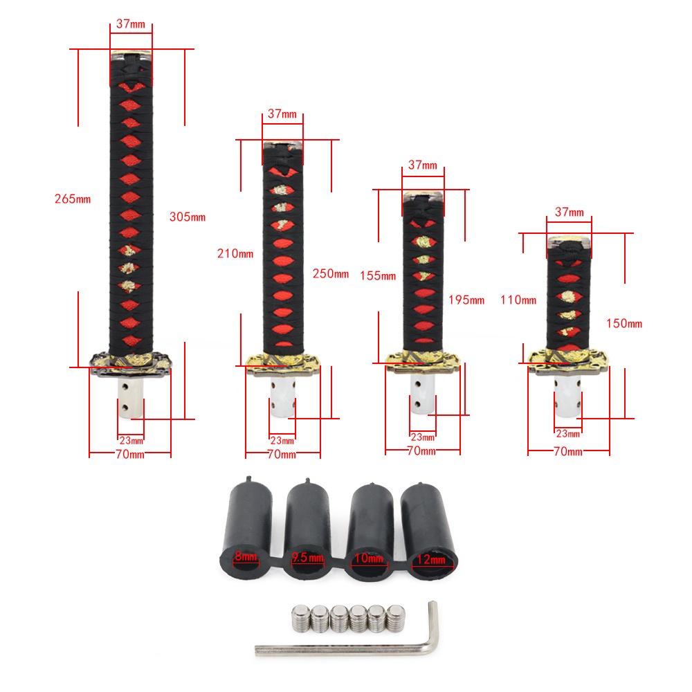 Universal JDM Samurai Sword Shift Knob 100mm /150mm/200mm / 260mm Samurai knife shift knob with ...