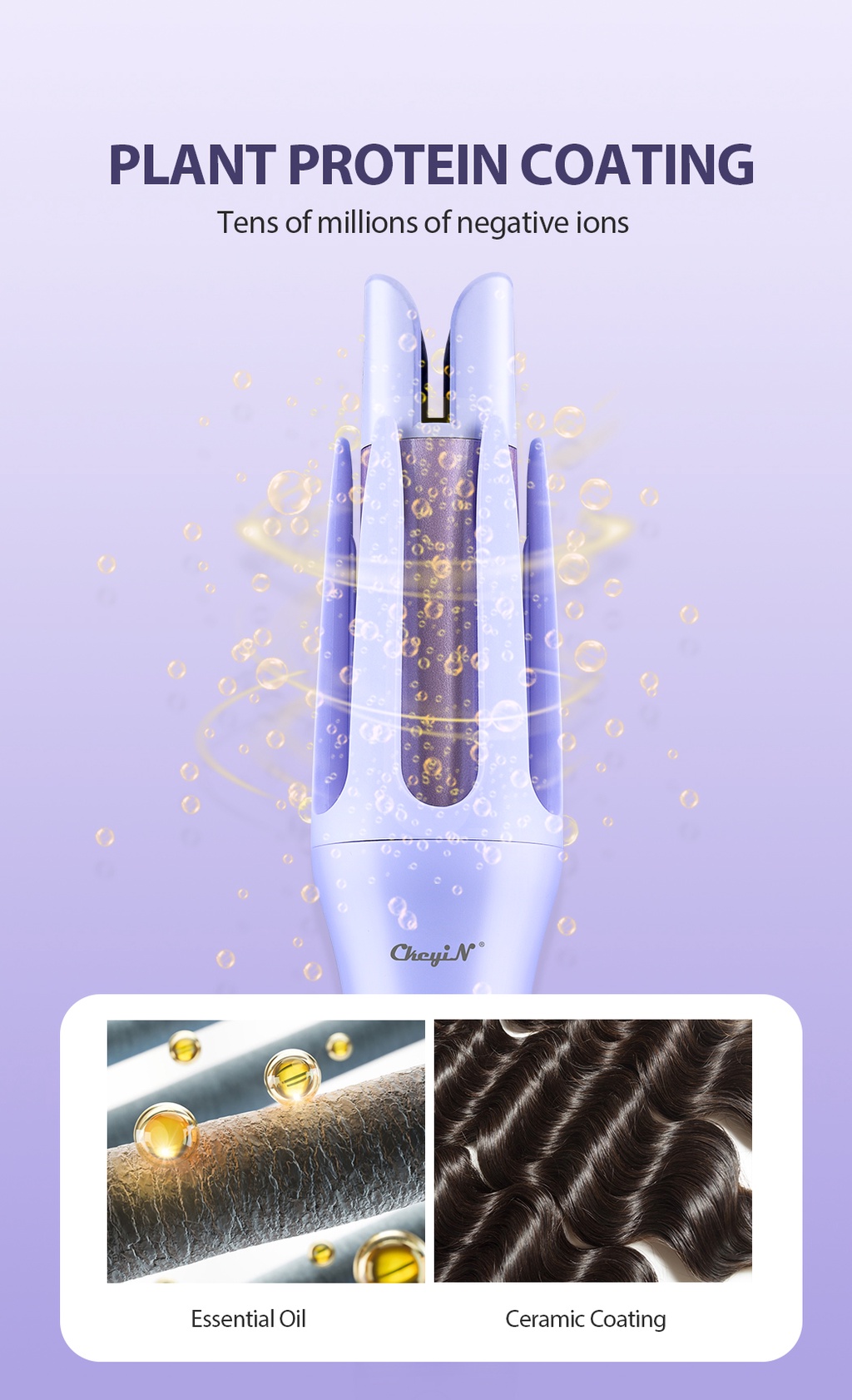 CkeyiN Automatic Curler Ceramic Curler 32mm Ceramic Curling Machine ...