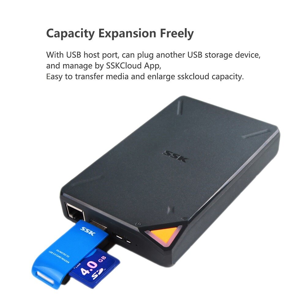 SSK NAS 2TB Network Attached Storage Personal cloud Smart Storage Auto ...