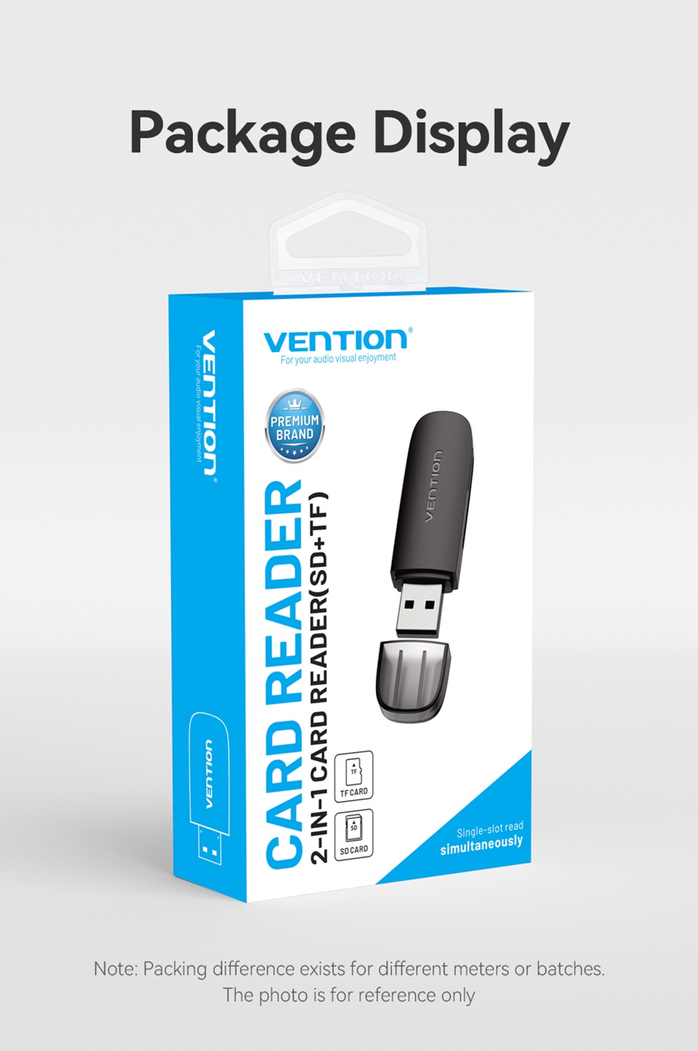 Vention SD Card Reader USB 3.0 Fast Transmission 2-in-1 512GB SD+TF ...