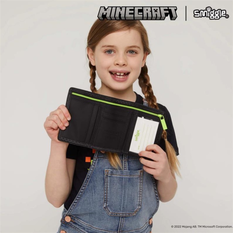 Smiggle Minecraft Character Wallet Children card pack Three fold wallet ...
