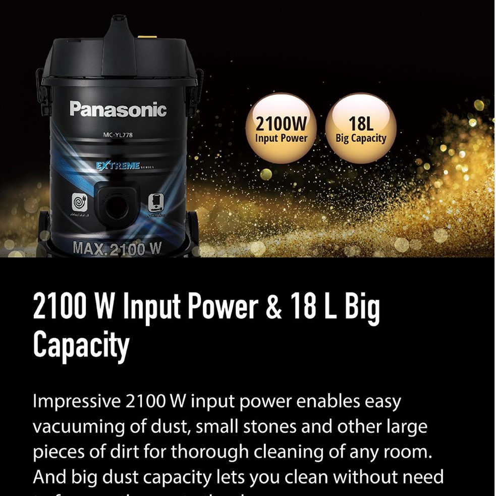 PANASONIC MC-YL778 18L Tank Vacuum Cleaner MC-YL778AV47 Big Capacity ...