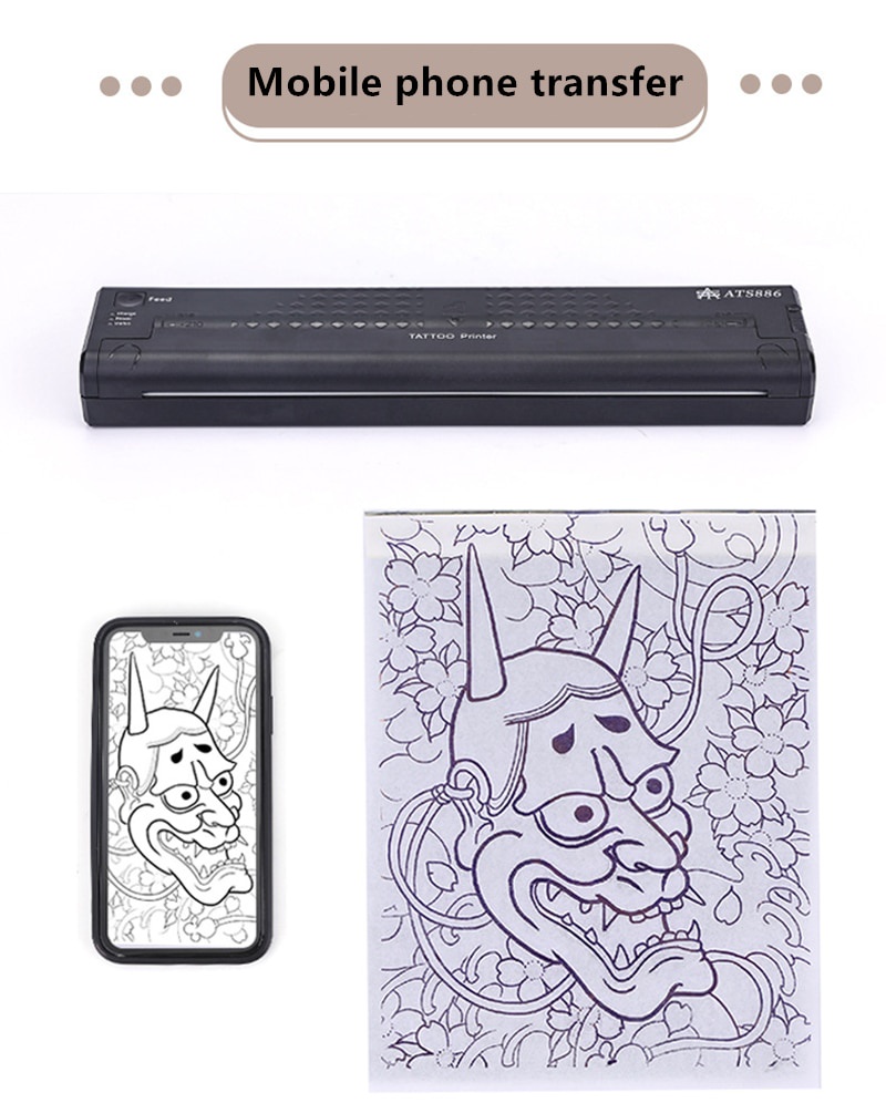 TATTOO Printer ATS886/A46 Bluetooth Thermal Tattoo Printer Professional ...