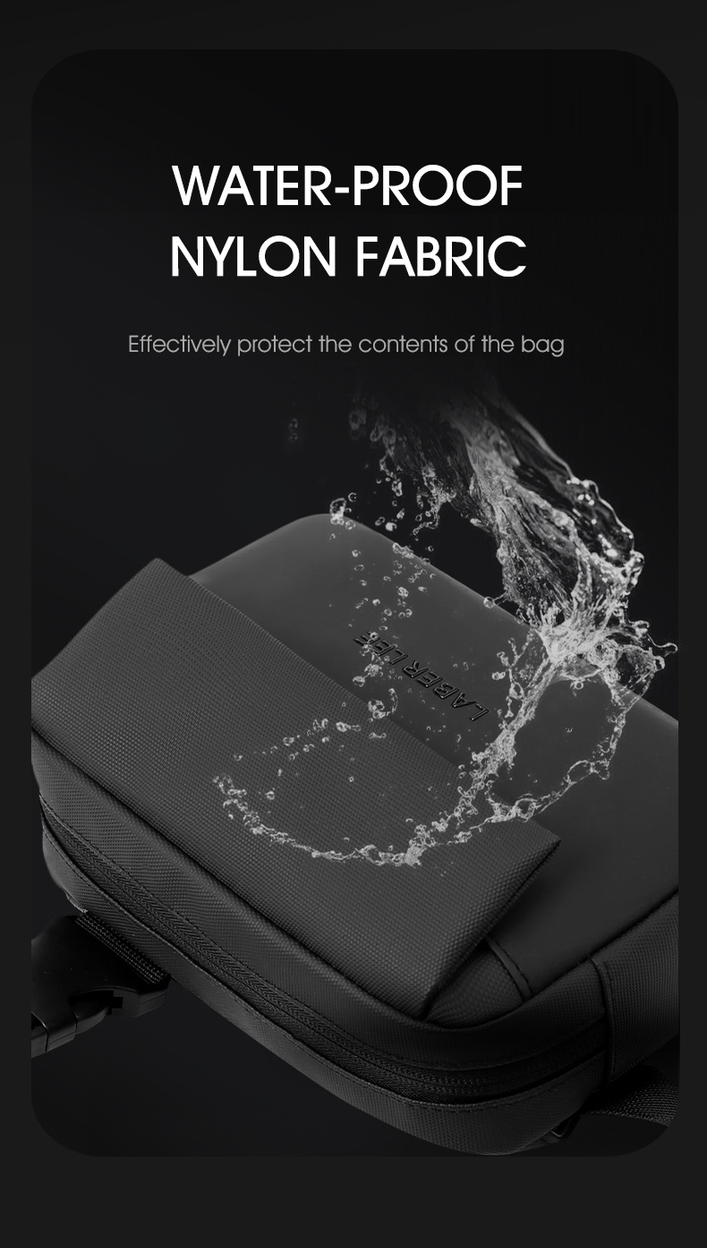 LABER LEE Men Crossbody Bag Multifunctional Chest Bag Waterproof Street ...