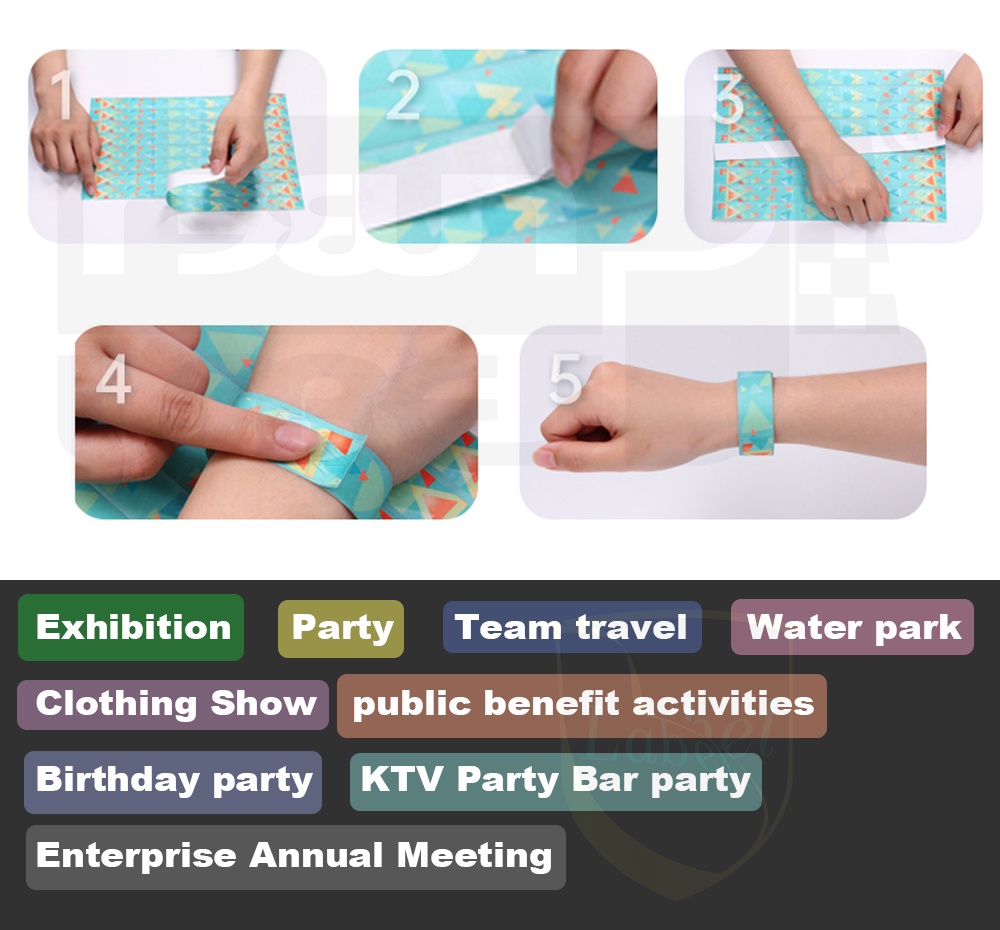 customized wristband paper label tyvek sticker disposable event ...
