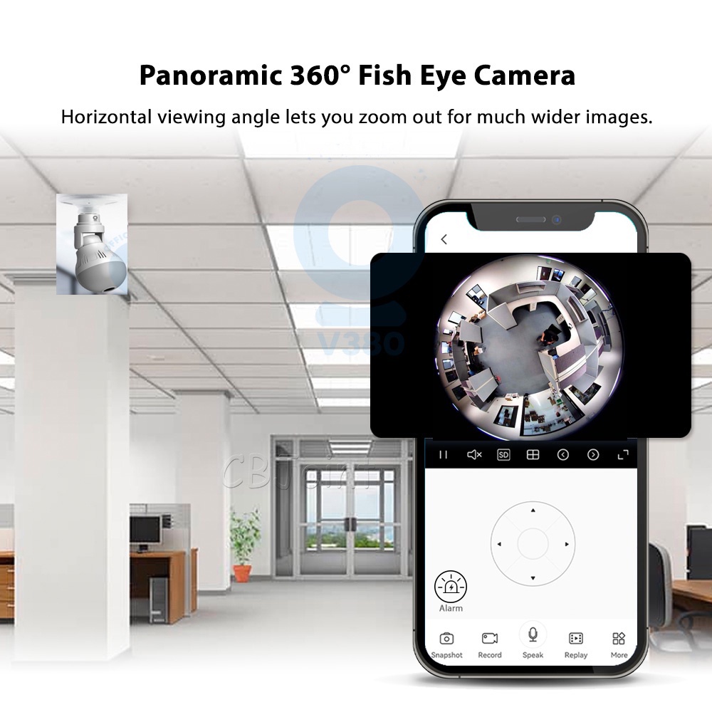 V380 Pro CCTV Wireless CCTV 5MP Bulb CCTV WIFI CCTV Fish eye Camera Bulb Camera Lampu CCTV 360 ...