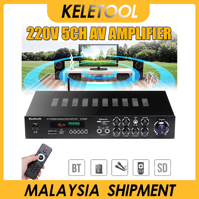 KELETOOL Audio Power Amplifier audio mixer 2000W 5CH Bluetooth ...