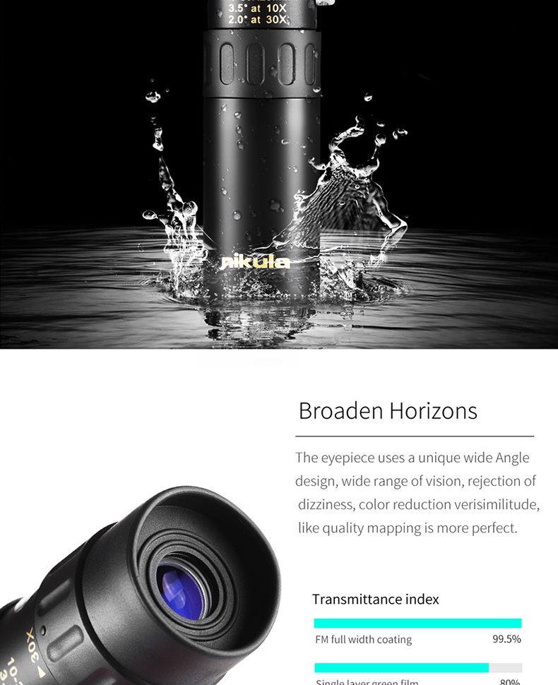 Nikula Mini Lightweight Binoculars 10-30X25 Zoom Monoculars Optics ...