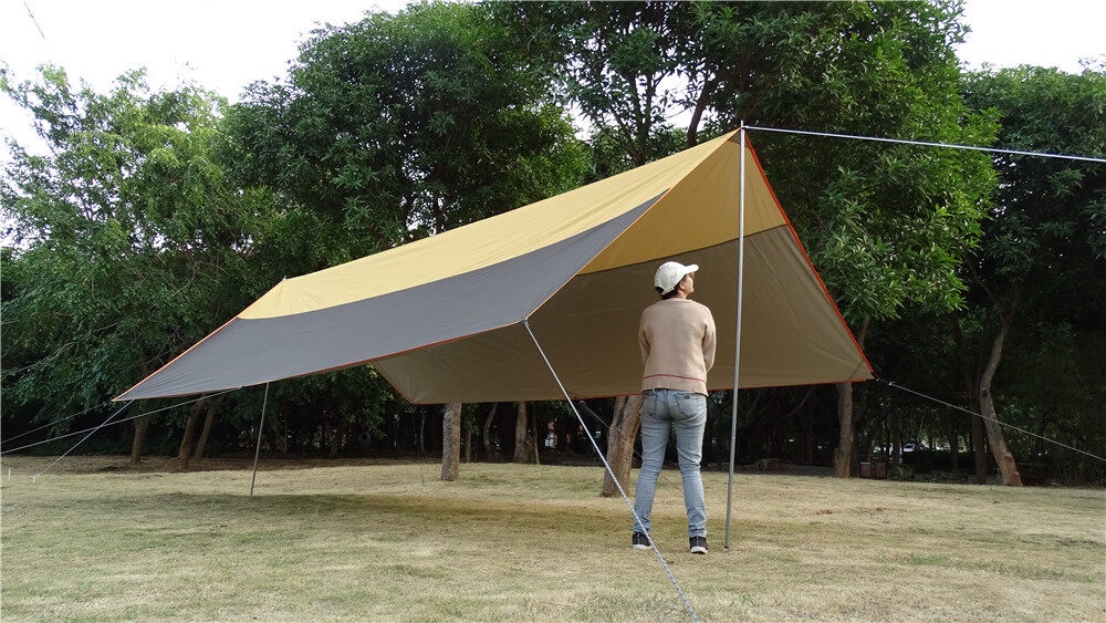 Camping Flysheet 4x6 Silver Coating 4x6m Waterproof Oxford Tent Tarp ...