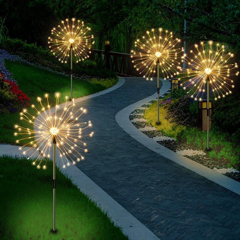 Outdoor Solar Fireworks Light 90LED/120/150LED 2 Modes Lampu RAYA Waterproof Solar Light Solar ...