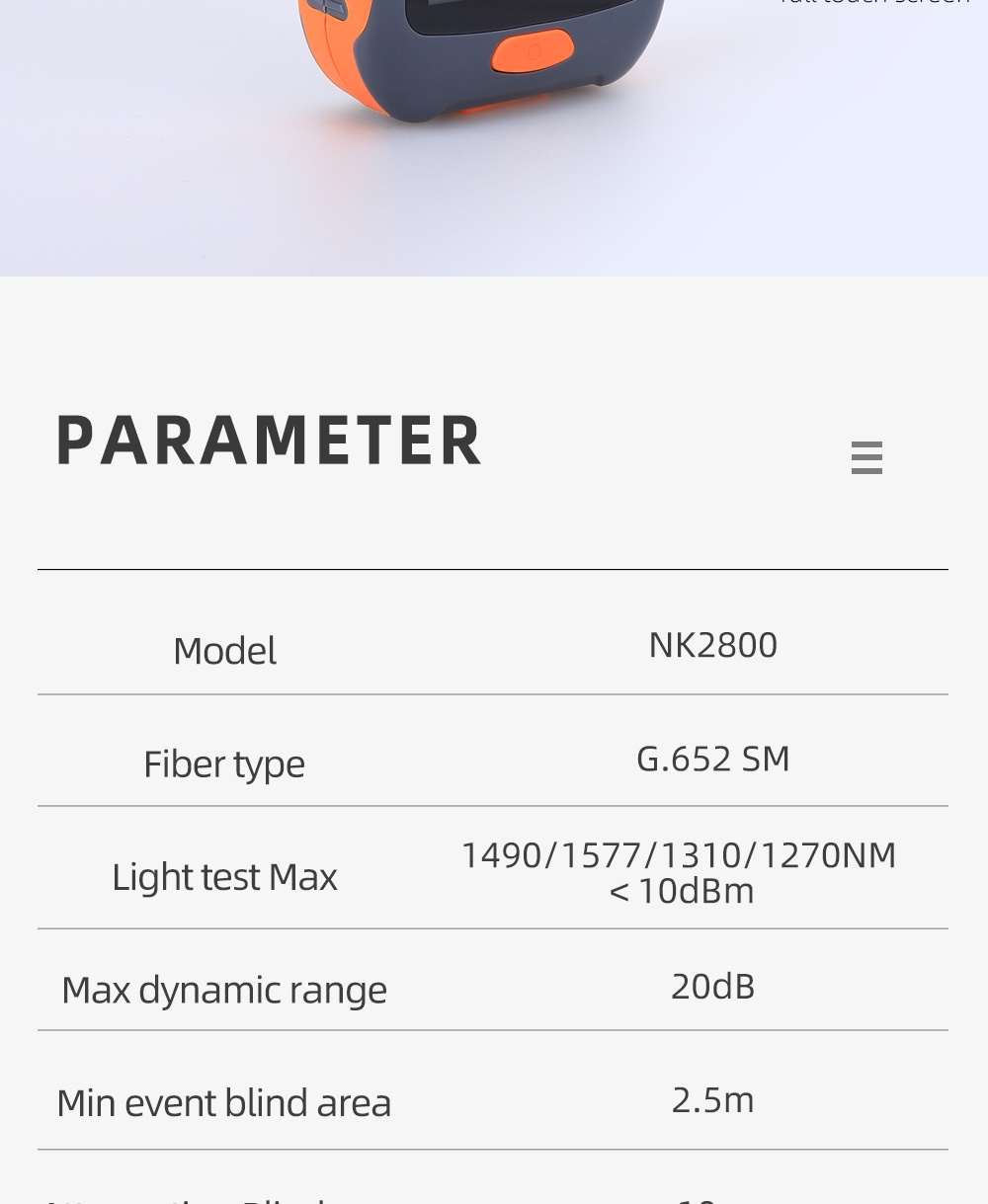 Optical Fiber Otdr Measure Active Fiber Live Test Mini Otdr 1550nm Optical Reflectometer With