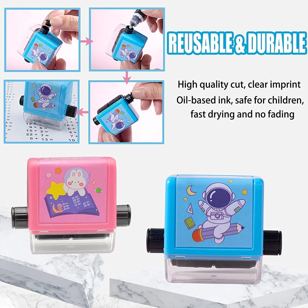Smart Math Roller Stamps for Kids, Addition Subtraction Multiplication ...