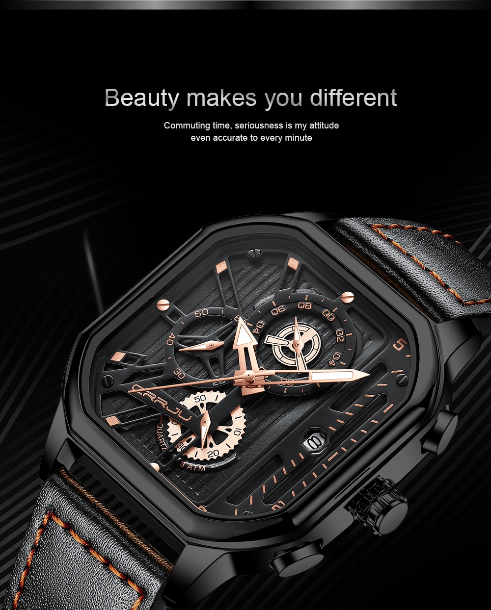 CRRJU Jam Tangan Lelaki Men Watch Top Brand Luxury Military Leather ...