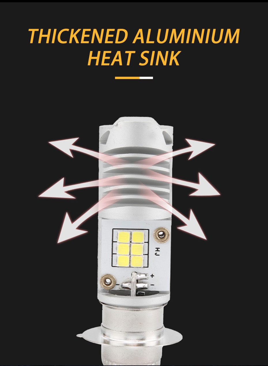 Motorcycle Headlight LED Bulb T19 H6 COB 16W LED Spotlight 12V 5200LM ...