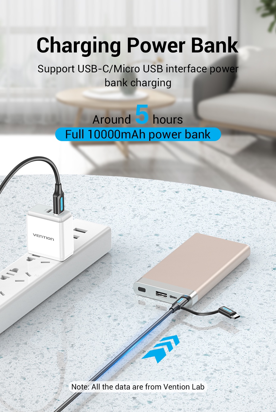Vention 2 in 1 Fast Charge Type C Cable Micro Charging Cable 3A USB C ...