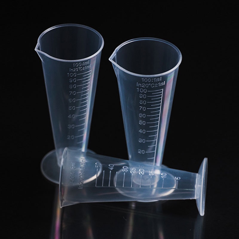 25/50/100ml Triangle Measuring Cup Lab Plastic Conical Graduated ...