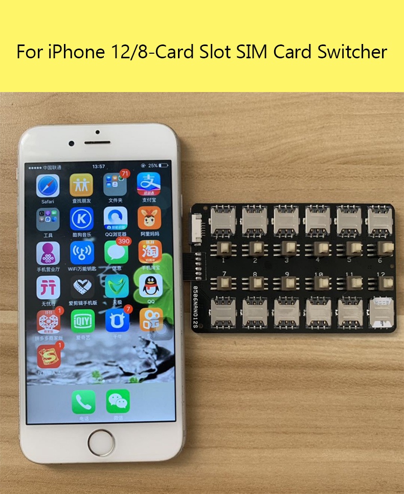 12 Card Slot SIM Card Adapter Multi-SIM Card Reader Green (For IPhone ...