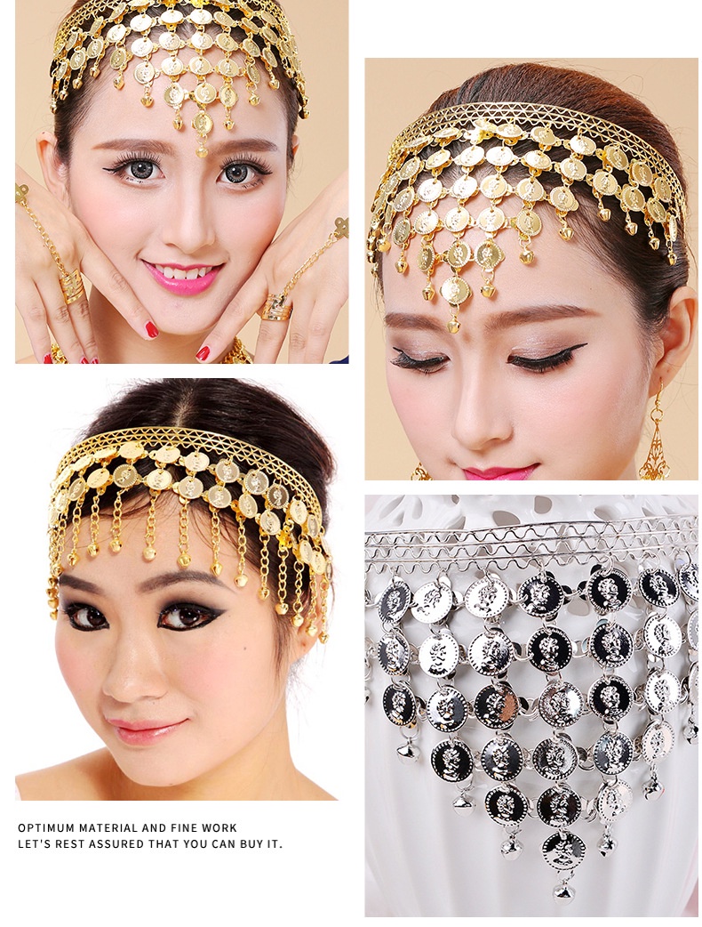 HBMY Women Belly Dance Accessories Costume Dancing Coin Sequins Hair ...