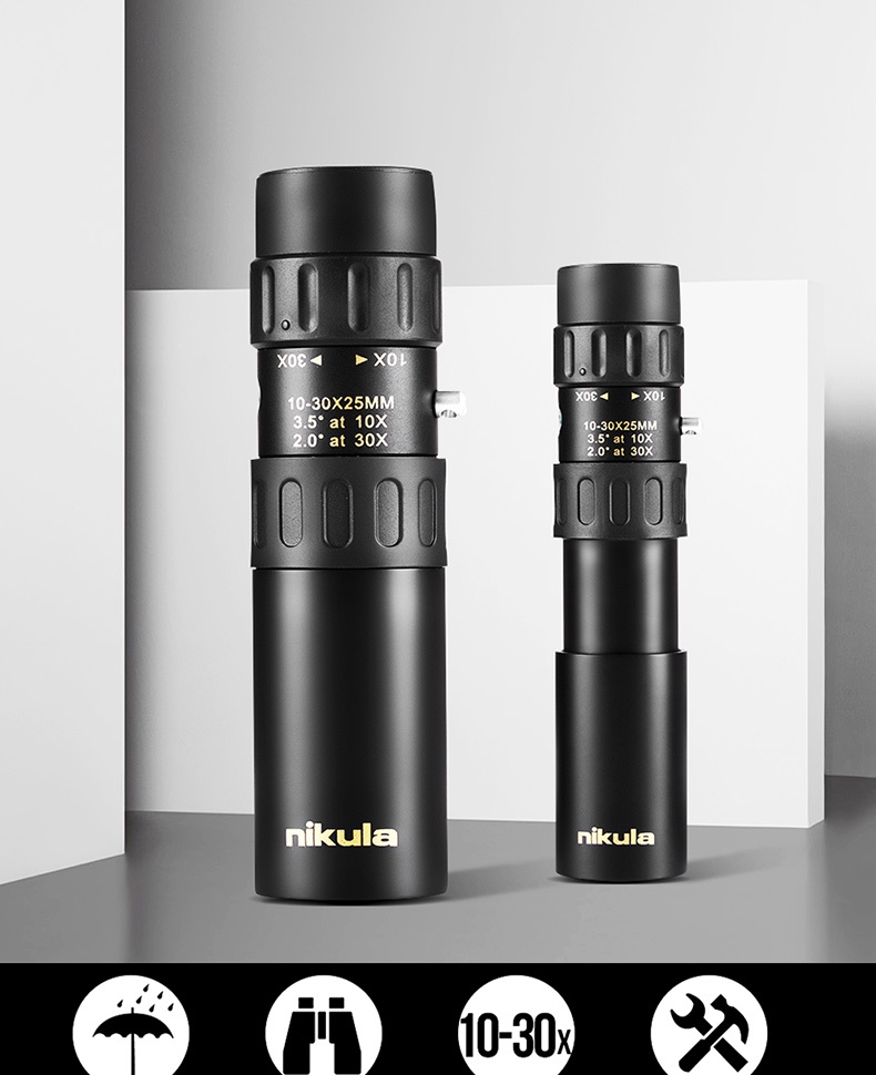 Nikula Mini Lightweight Binoculars 10-30X25 Zoom Monoculars Optics ...