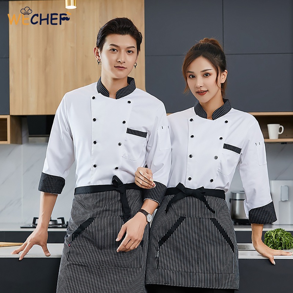 🔥🇲🇾MALAYSIA READY STOCK🔥Chef Uniform Baju Shirt Work Clothes Jacket ...