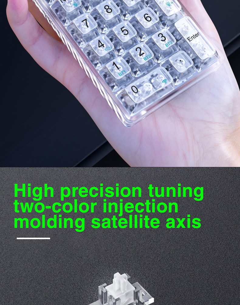 AULA F21 Mini Digital Hotswappable Mechanical Keyboard 21 Key Bluetooth ...