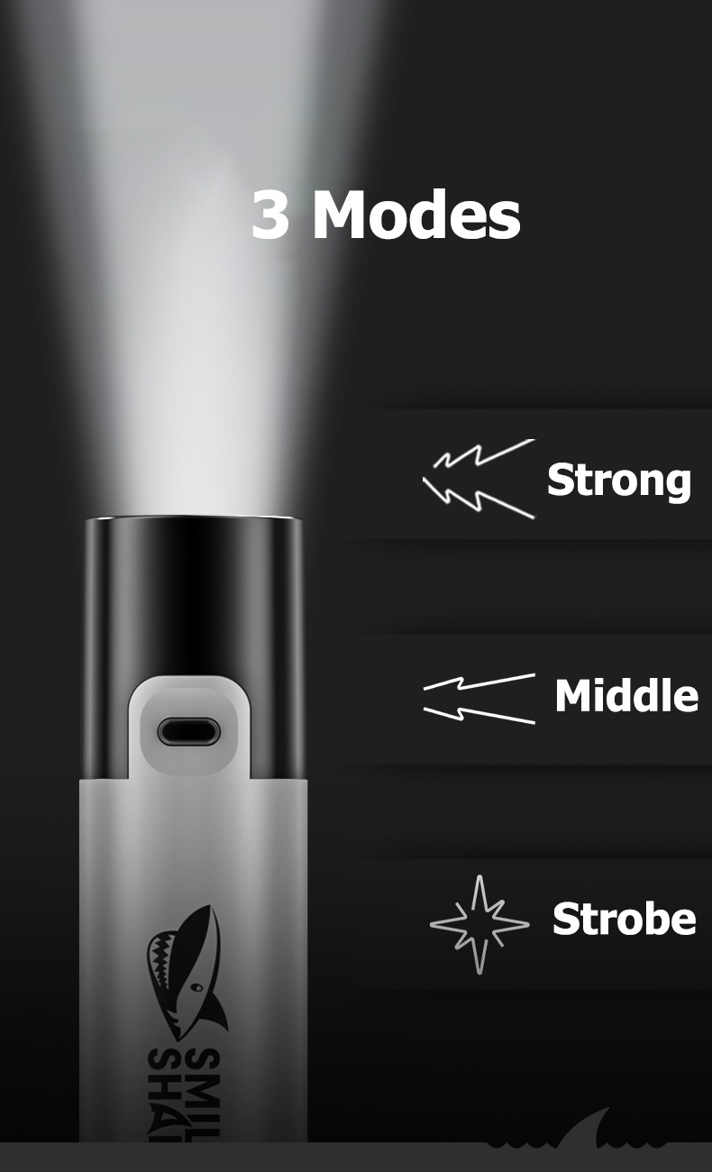 Smilingshark SD1006 Latest Mini Flashlight led Strong Torchlight USB ...