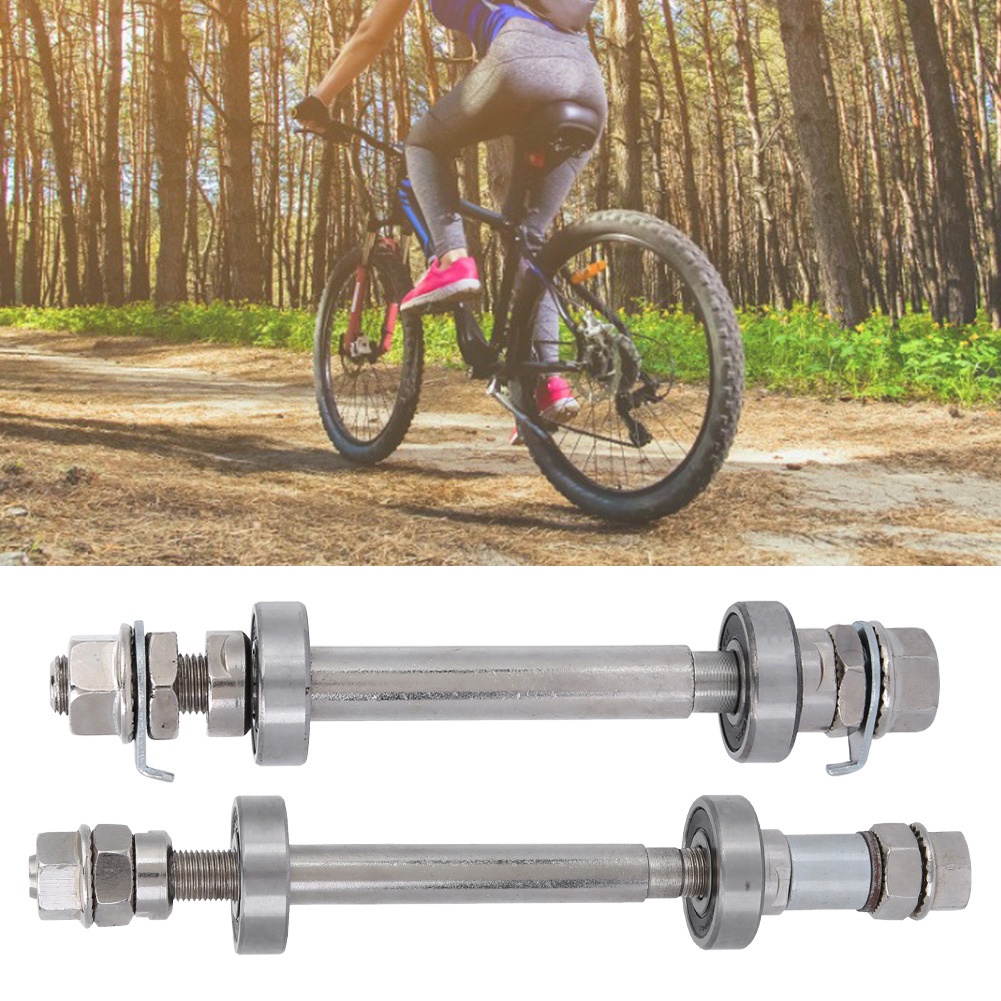 Bike Axle Bicycle Wheel Hub Axle Set - Front & Rear Solid Shaft With ...