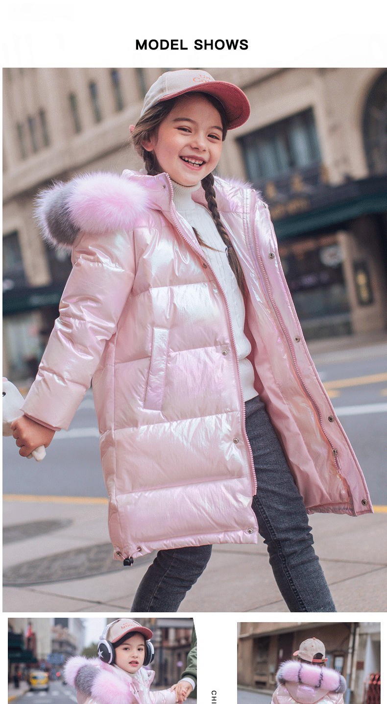 Teenager Girls Down Jacket Winter Keep Warm Fashion Hooded Waterproof ...