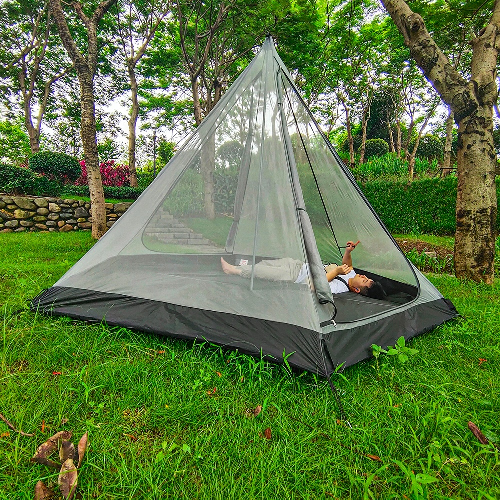 Ultralight Teepee Camping Mesh Tent Inner 4 Person With Poles Family ...