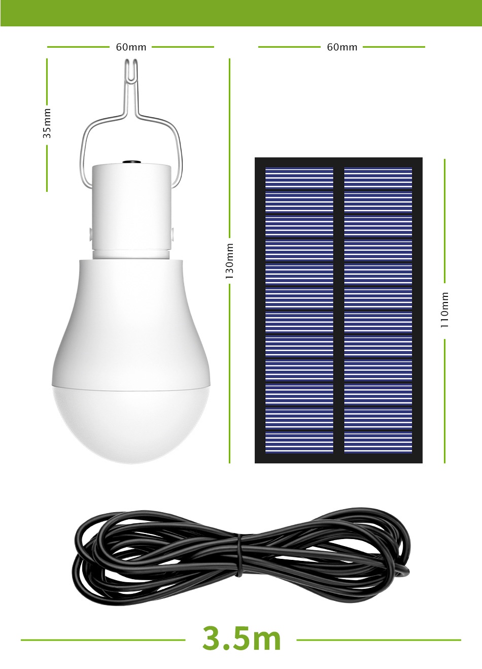 LED Solar Bulb Outdoor Camping Lamp Garden 15W Rechargeable Charge ...