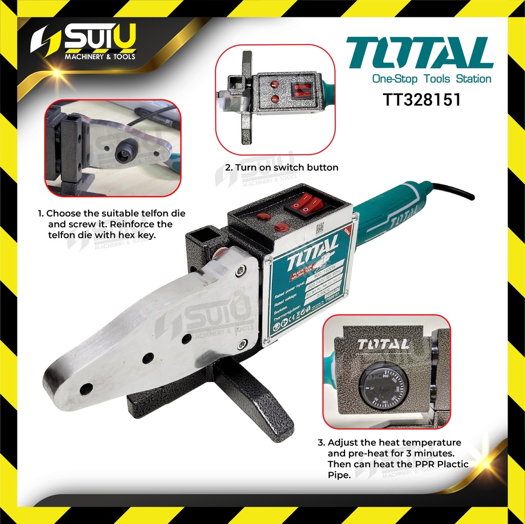 TOTAL TT328151 Plastic Tube Welding Tool 800W / 1500W for PPR Plastic ...