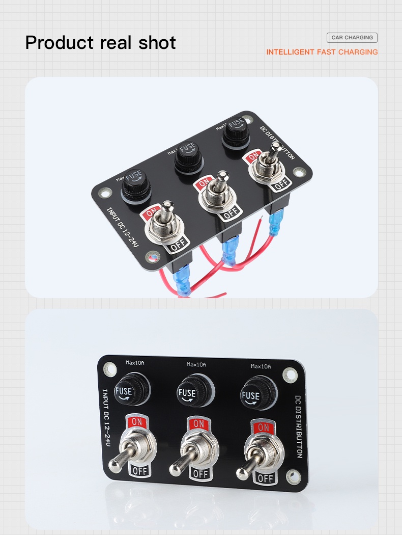 Fuse Holder ON/Off With 6 Gang Vintage Rocker Power Toggle Switch Panel ...