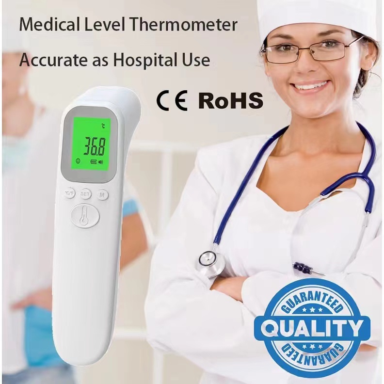 JUSTLANG Infrared Forehead Thermometer Digital Termometer Baby Temperature Scanner Meter Fever ...