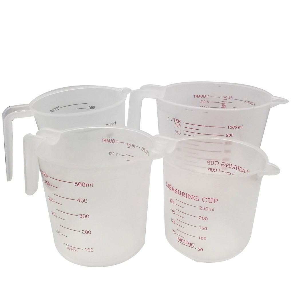 250/500/600/1000ml Plastic Measuring Cup with Handle / Measuring Jug ...