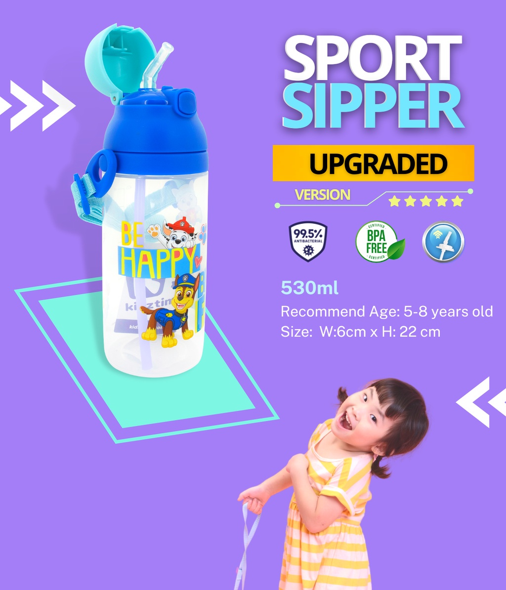 Kidztime Children Kids Cartoon Character BPA Free Kids Straw Water Bottle PP Material ...