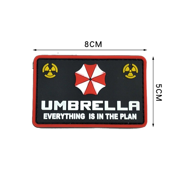 Biohazard Umbrella Corporation Morale Emblem,3D PVC Rubber Badges Patch ...