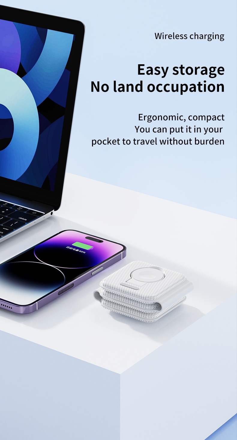 GOOJODOQ 2023 Foldable 3-in-1 Wireless Fast Charger for iPhone Watch ...