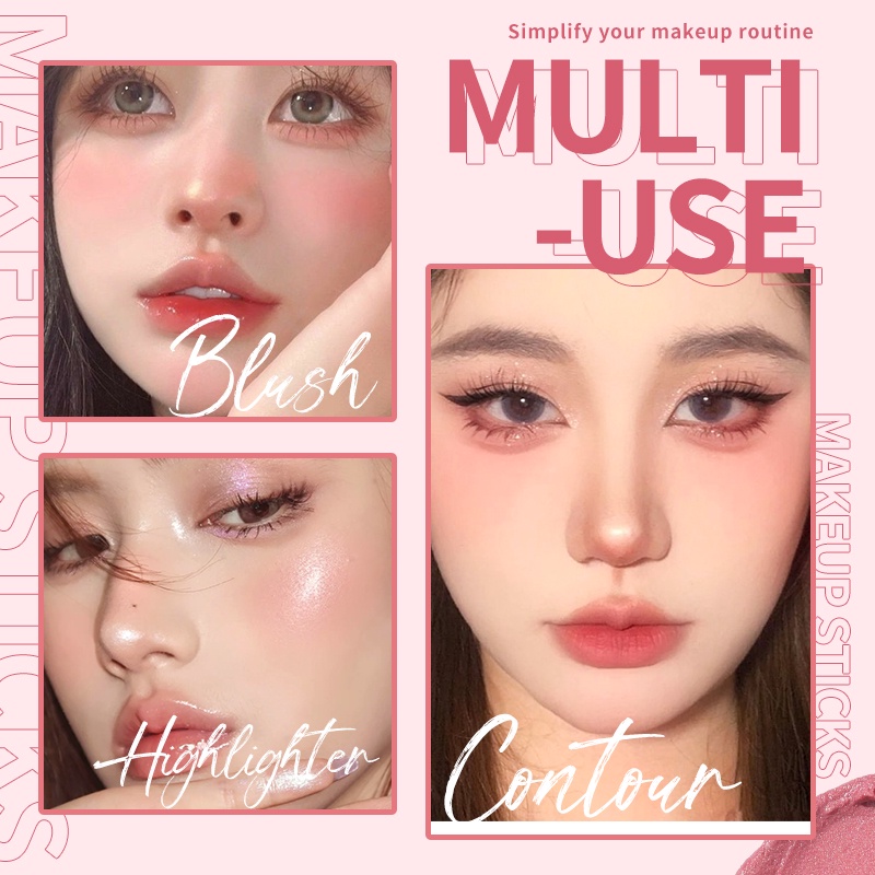 KIMUSE Makeup Sticks Monochromatic Multi-use Blush & Highlight ...