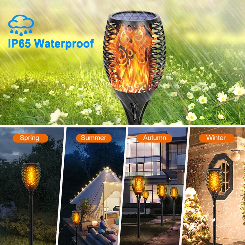 12LED 4pack solar light flashlight flashlight blinking flame light ...