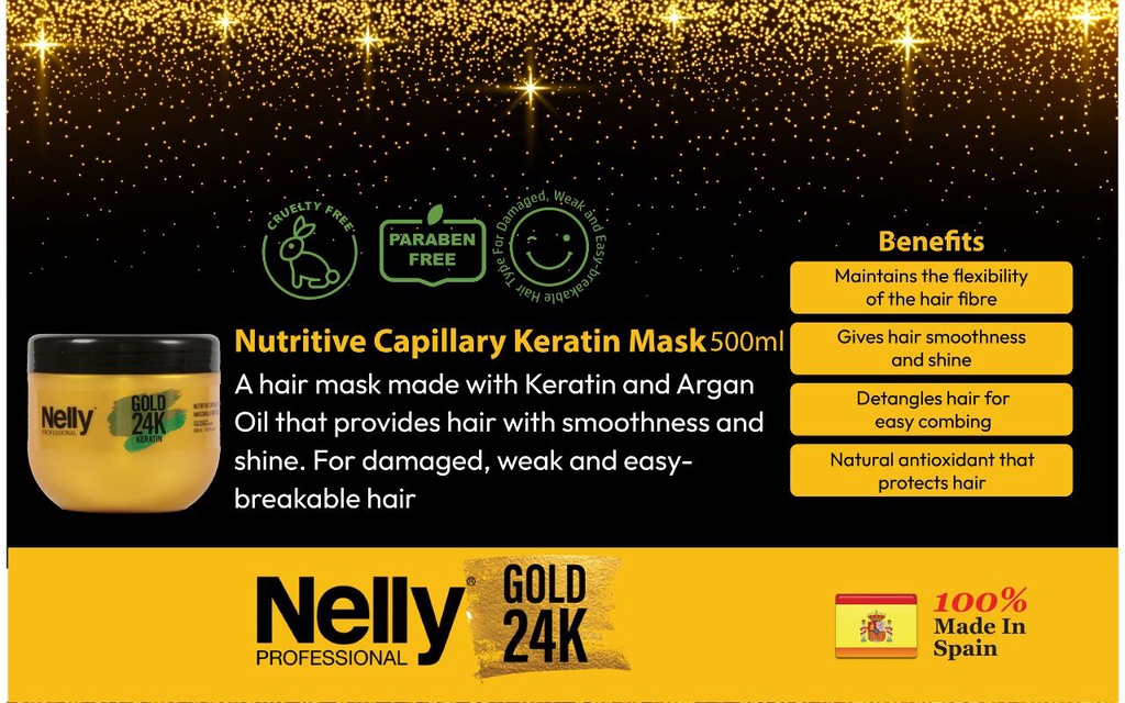 Magicboo Nelly Professional Gold 24K Nutritive Keratin Shampoo (400ml ...