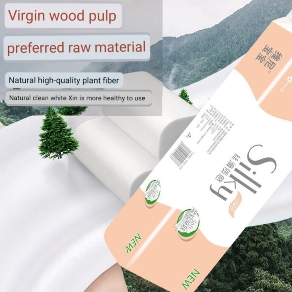 (Ready Stock) Virgin Wood Pulp Tissue Toilet Paper Rolls 原生木浆无芯卷纸 ...