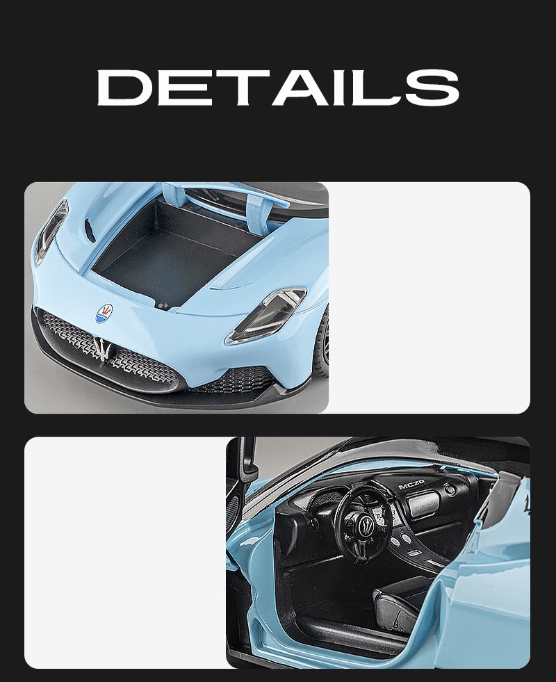 【RUM】1:22 Scale Maserati MC20 Alloy Car Model Light & Sound Effect ...