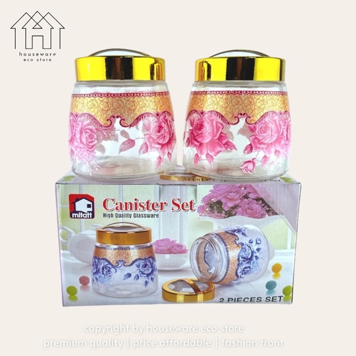 MITATT 2pcs Glass Canister Sets / Storage Bottles / Multipurpose Home ...