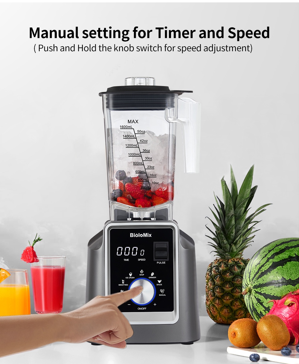 Biolomix 2200W Kitchen Blender 2L Jar BPA Free Professional Smoothie Ice Shakes Mixer Juicer ...