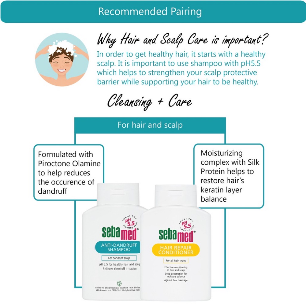 Sebamed Anti-Dandruff Shampoo (200ml) For oily hair and dandruff-prone ...