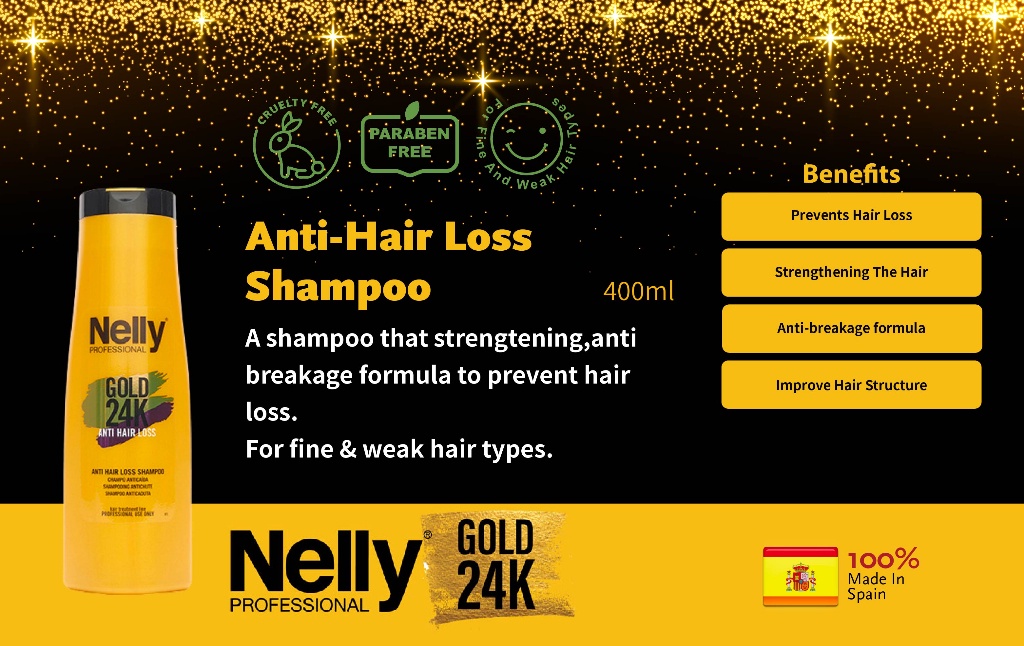 Magicboo Nelly Professional Gold 24K Anti Hair Loss Shampoo 400ml ...