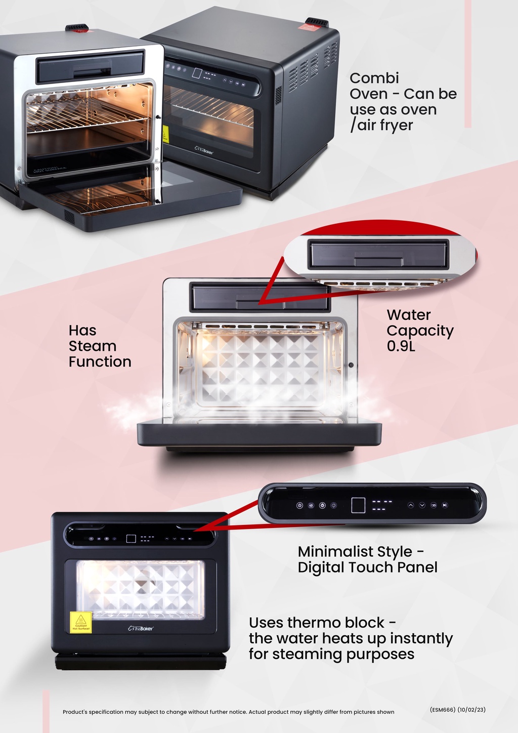 The Baker Steam Air Fryer Oven (20L) S20-AF01 | Shopee Malaysia